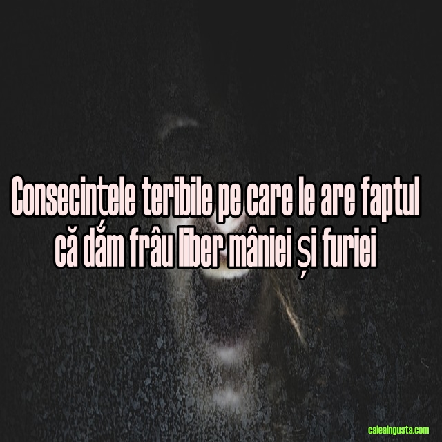 Consecințele teribile pe care le are faptul că dăm frâu liber mâniei și ...