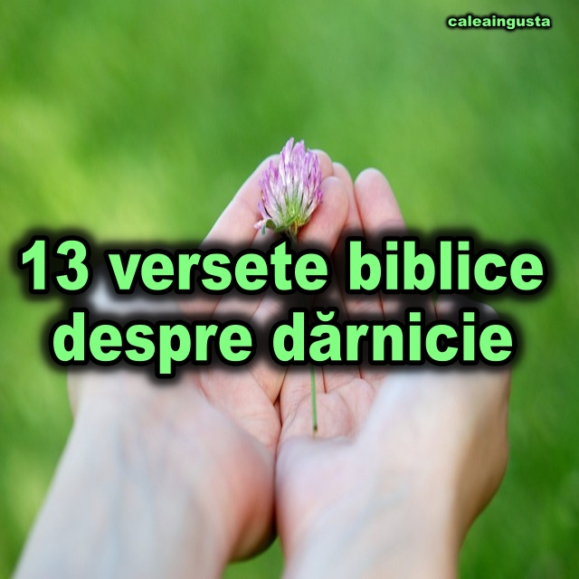 13 versete biblice despre dărnicie - Calea Ingusta