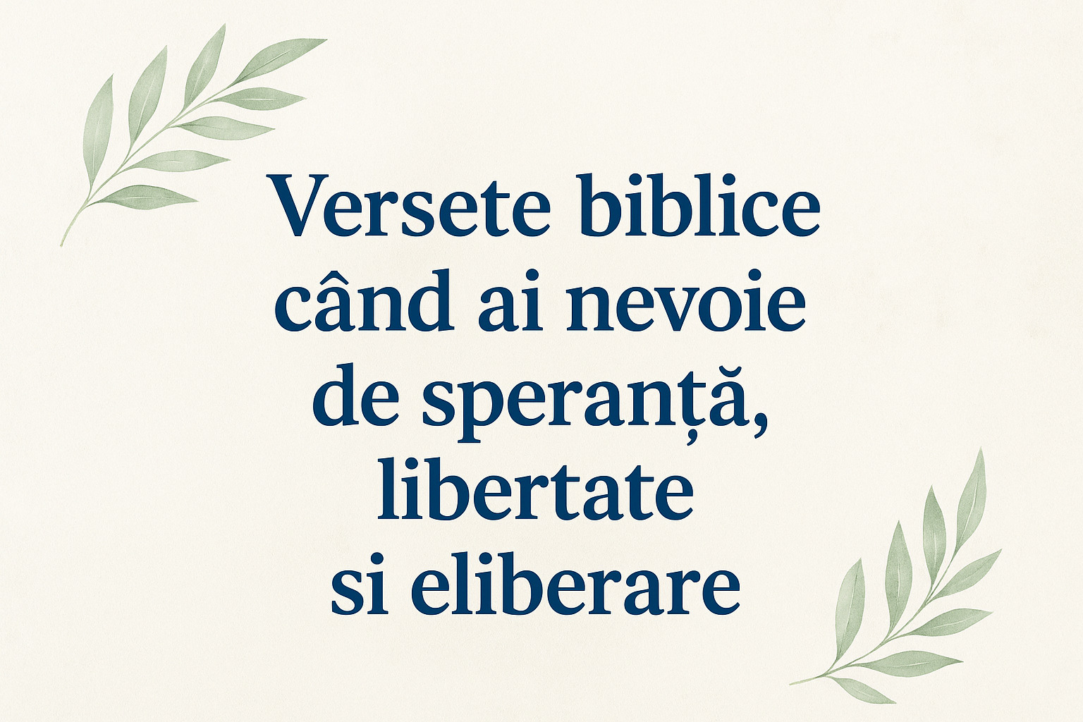 Versete biblice când ai nevoie de speranță, libertate și eliberare ...